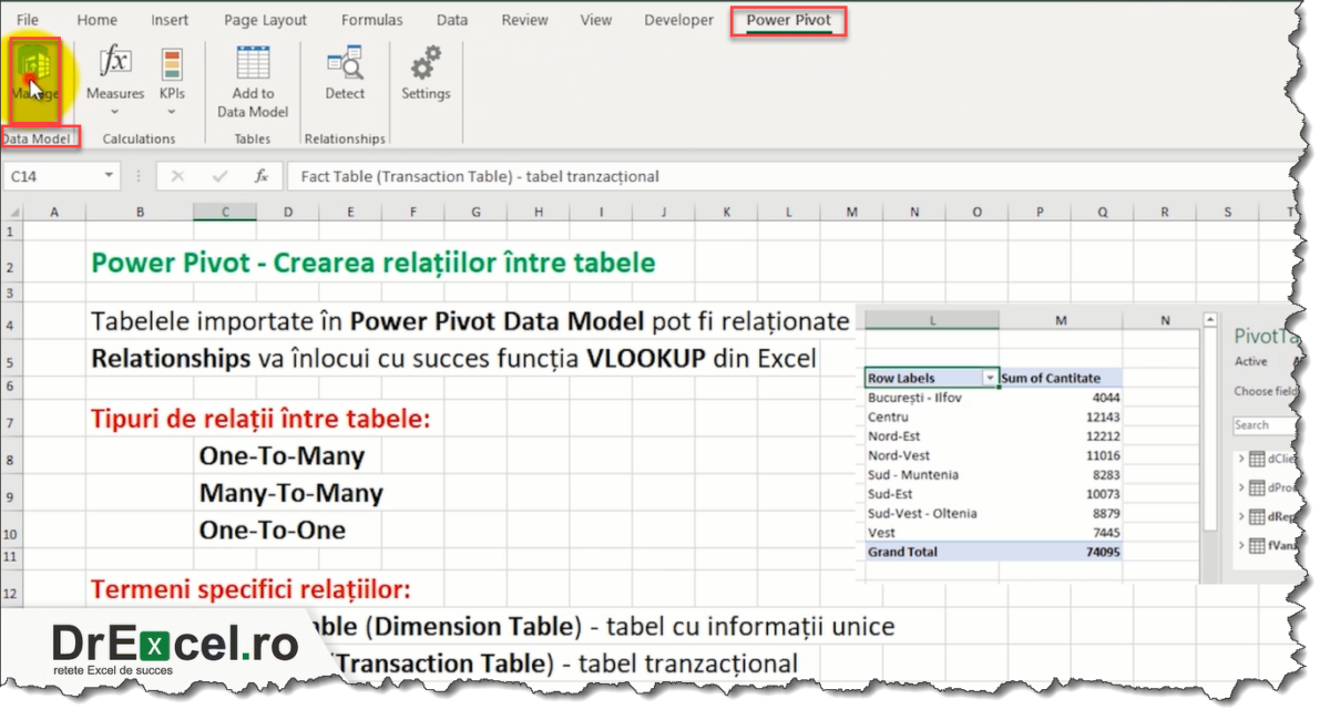 Crearea relatiilor intre tabele in Excel Data Model - Dr.Excel ...